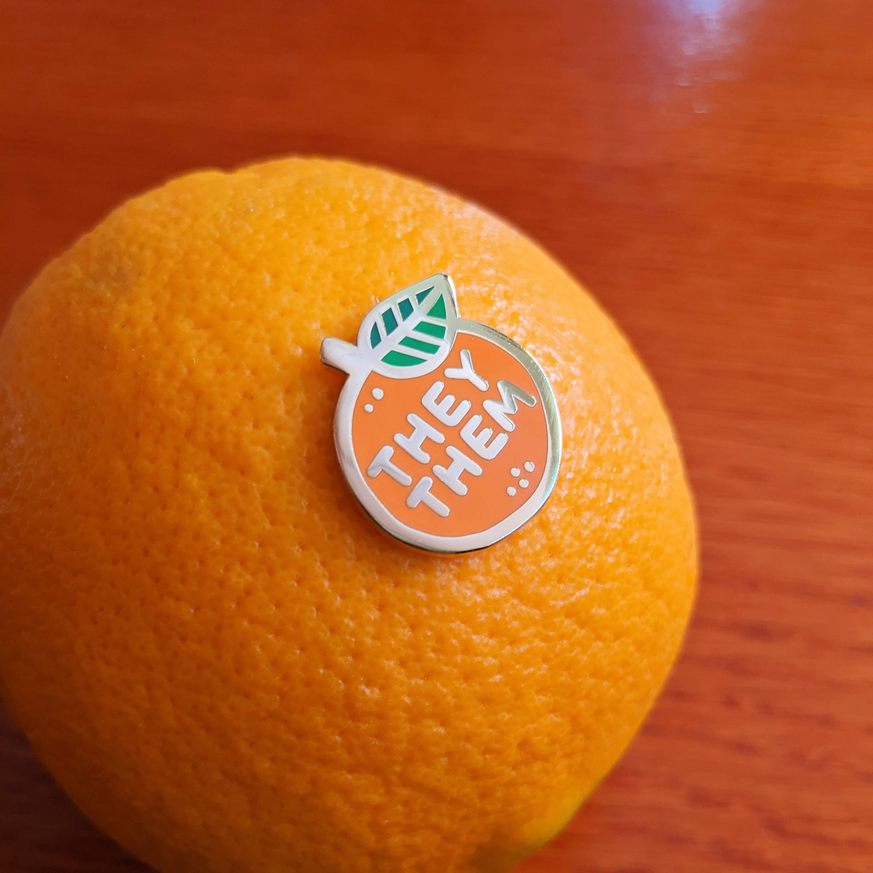 orange pronoun pins – misomomo